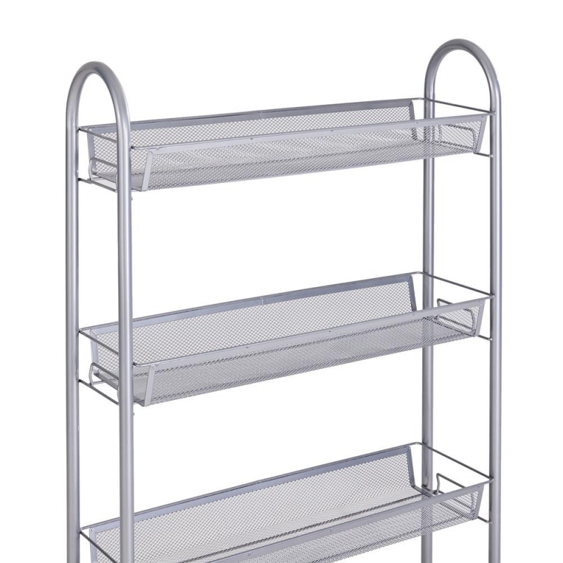 Winado 4 Tier Gap Kitchen Wire Shelf Organizer Metal Rolling Storage ...