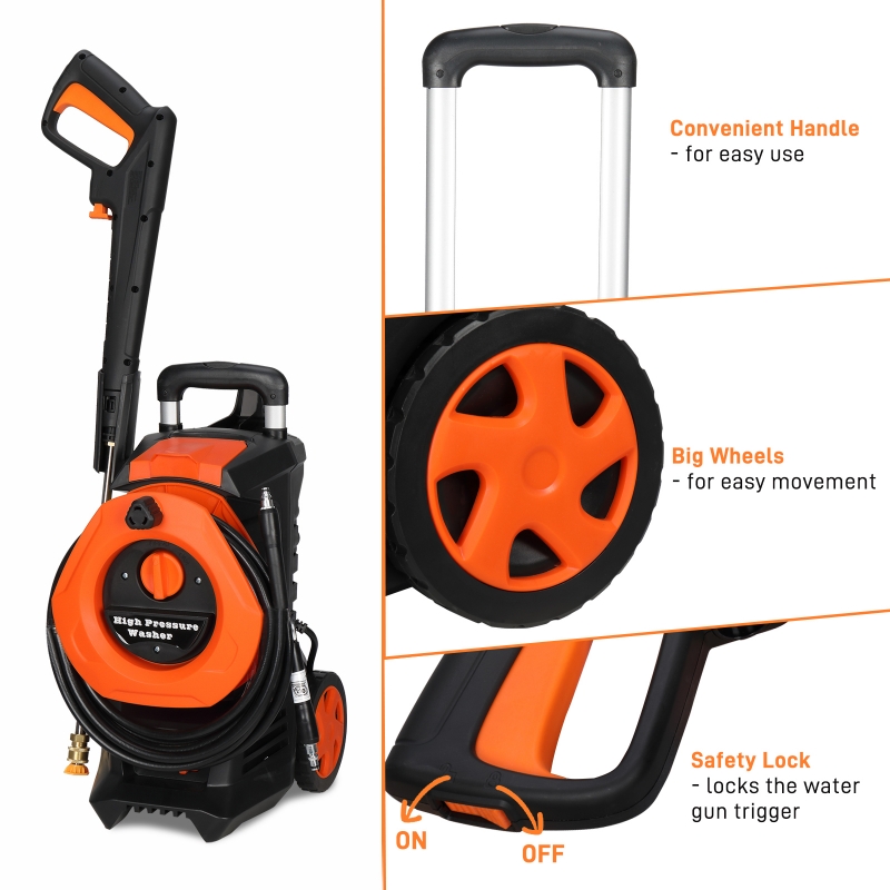 Winado Electric Power Washer, 3380PSI MAX 2 GPM High Pressure Washers ...