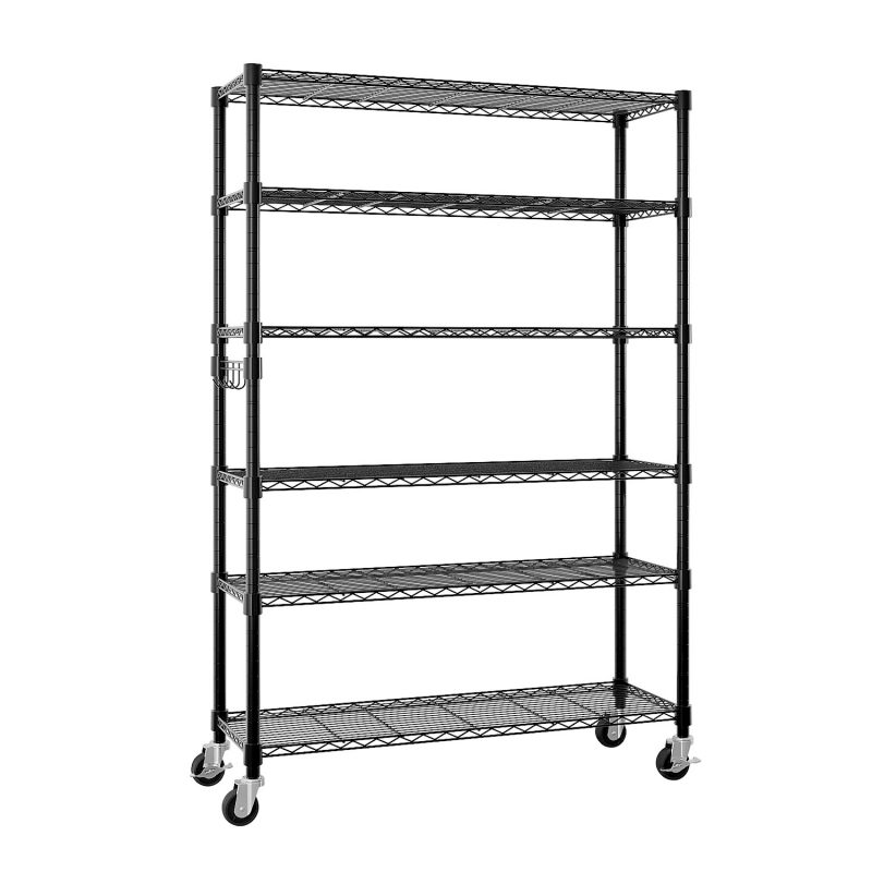 Winado 6 Tier Storage Rack with Wheels, Adjustable Wire Shelving Unit Metal Heavy Duty Garage ...
