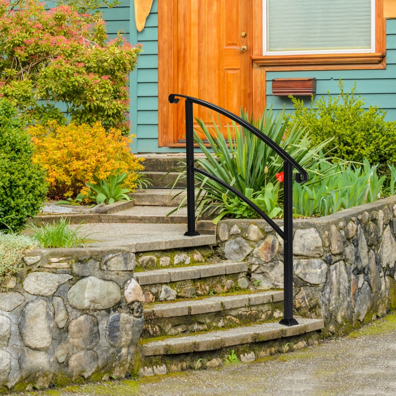 Winado Handrail for Stairs 4-Step Adjustable Stair Railing Fits 3 or 4 ...