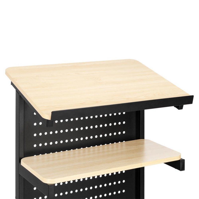 Winado Mobile Lectern Podium with Wheels Desk Rolling Presentation ...