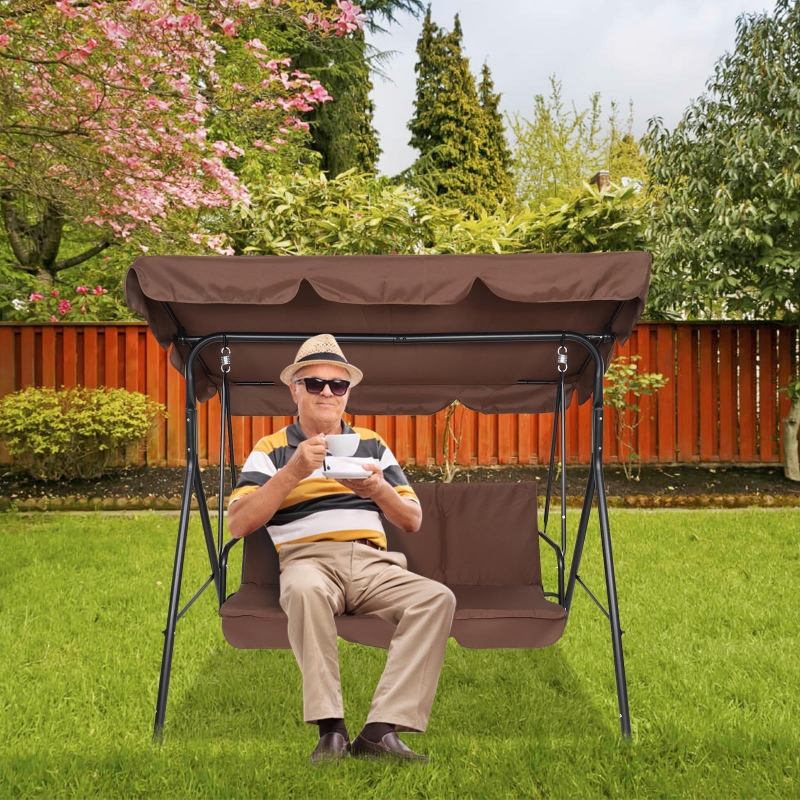 Winado Outdoor Patio Canopy Teslin Cushion Iron Swing Hammock 250kg ...