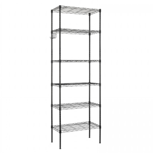 Winado Adjustable Metal Storage Rack with 4 Wheels & 4 Hooks, for ...