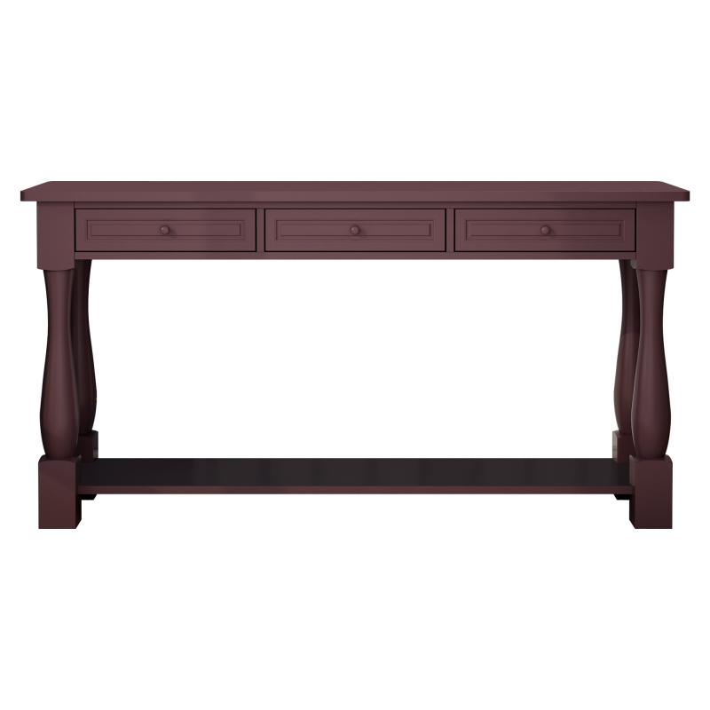 Winado 2-Tier Wooden Long Console Sofa Table with 3 Drawers and Shelf ...