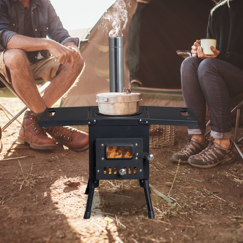 Winado Camp Wood Stove Wood Burning Stoves Portable with Chimney Pipes ...