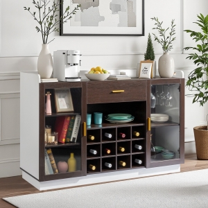 Winado Sideboard with Wine Racks & Storage, 55 " Buffet Bar Cabinet ...